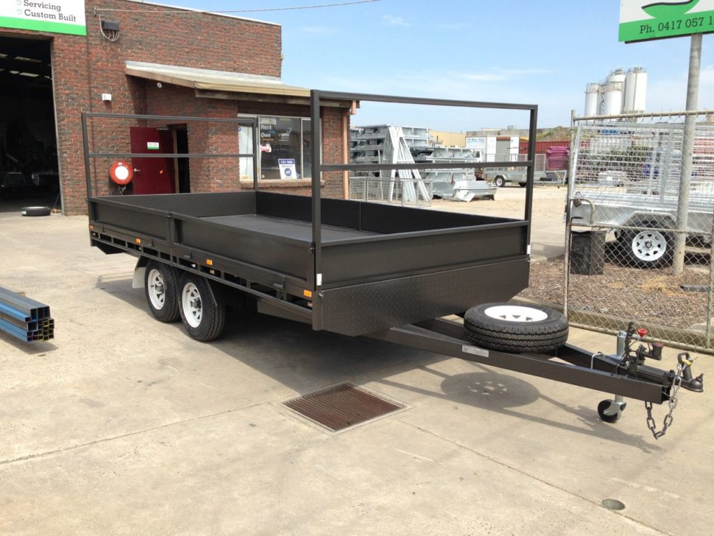 14 × 7 Tandem Flat Top Trailer with H-bars, Split sides, 2000kg ATM | U ...
