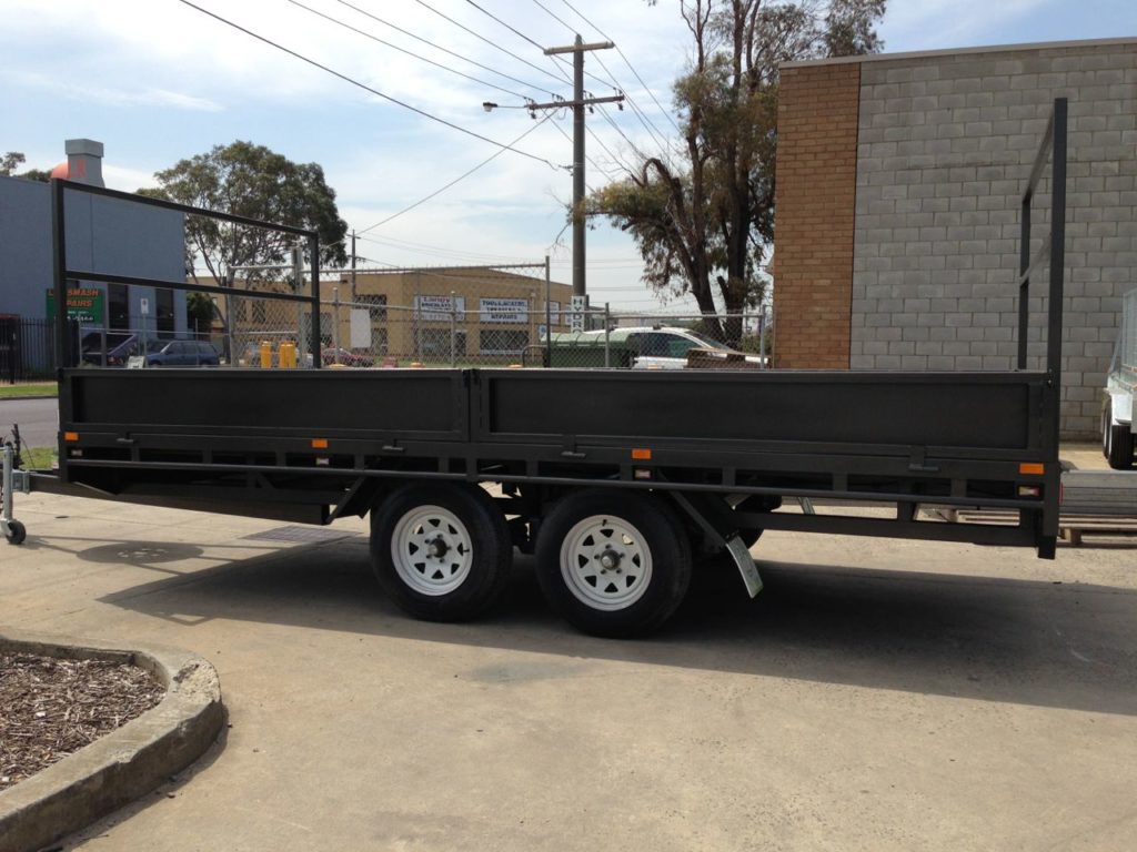 14 × 7 Tandem Flat Top Trailer with H-bars, Split sides, 2000kg ATM | U ...