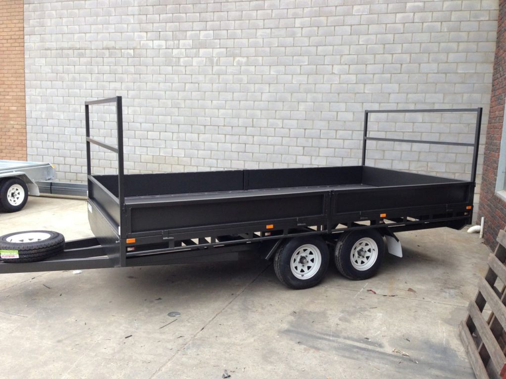 14 × 7 Tandem Flat Top Trailer with H-bars, Split sides, 2000kg ATM | U ...